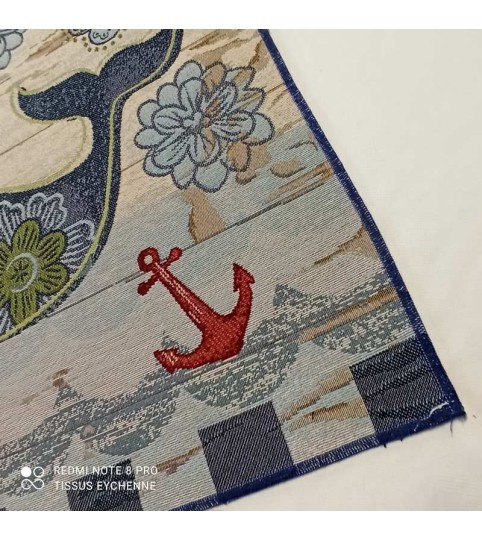 Carré jacquard - 47x47 - baleine - finition point bourdon