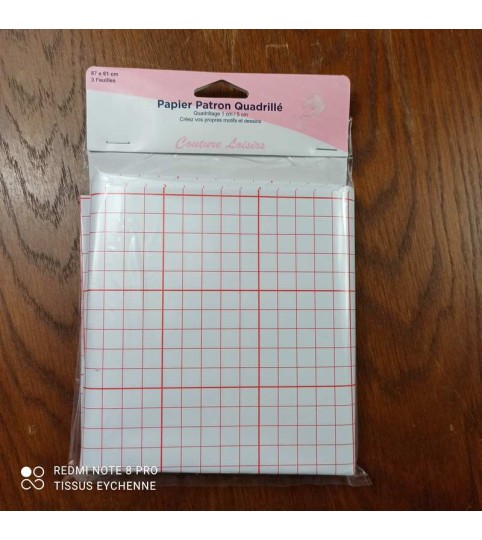 Papier patron quadrillé pour reproduire vos patrons couture ou dessins