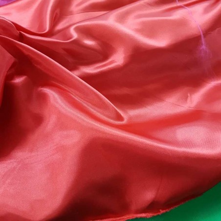 Tissu satin couleur rouge pas cher